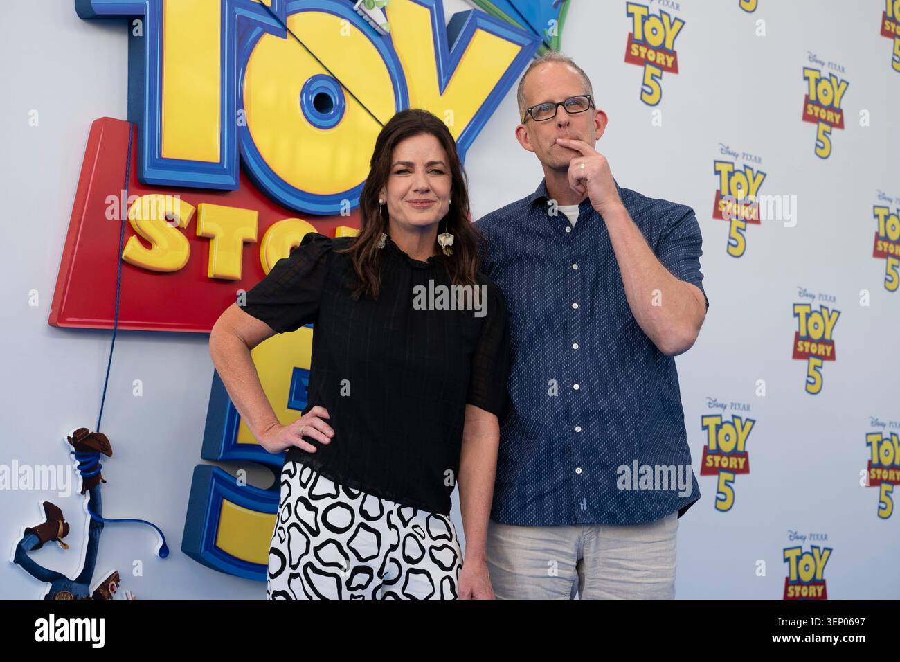 Andrew Stanton and Lindsey Collins attends the premiere of "Toy Story 5 ...