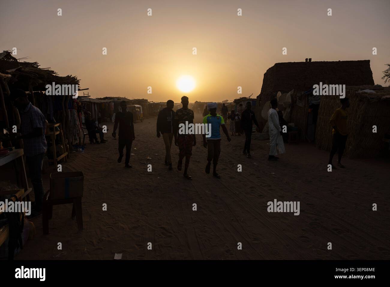FILE - Night falls on the Adre, Chad, transit camp on May 6, 2025. (AP ...