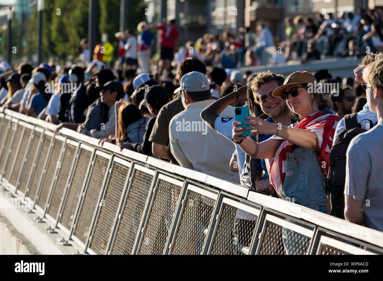 Seattle, USA. 12th Jun 2026. Thousands of fans flood the waterfront for ...