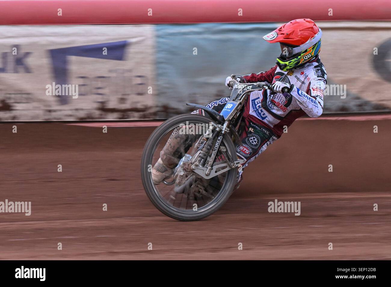 Nicolai Klindt of Redcar Bears leads during Heat 10 of the Maxicab KO ...