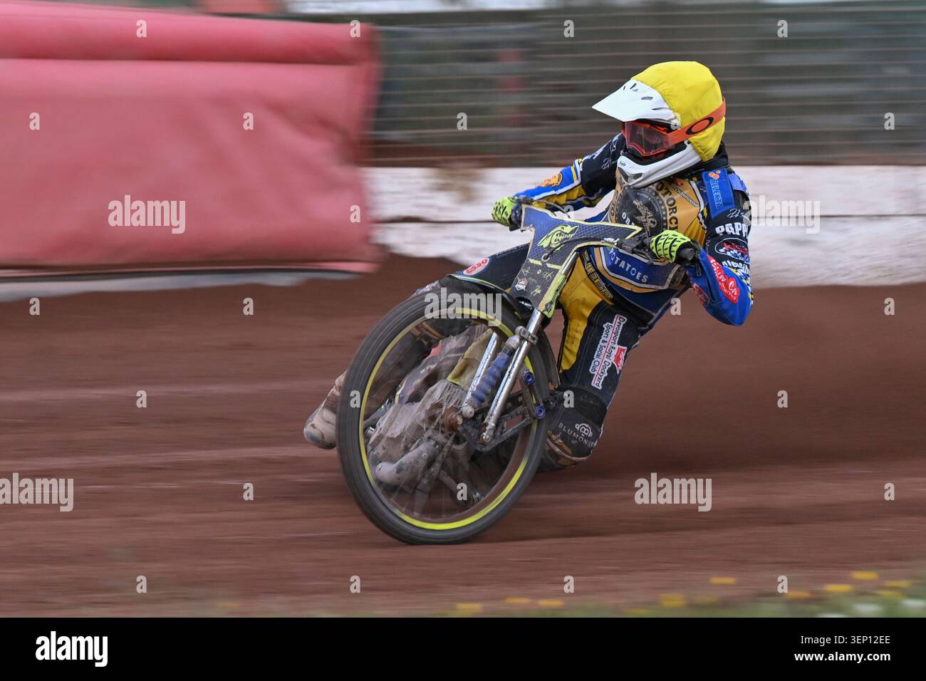 Anze Grmek of Plymouth Gladiators out in front during Heat 9 of the ...