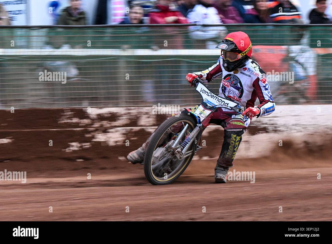 Simon Lambert of Redcar Bears out in front during Heat 12 of the ...