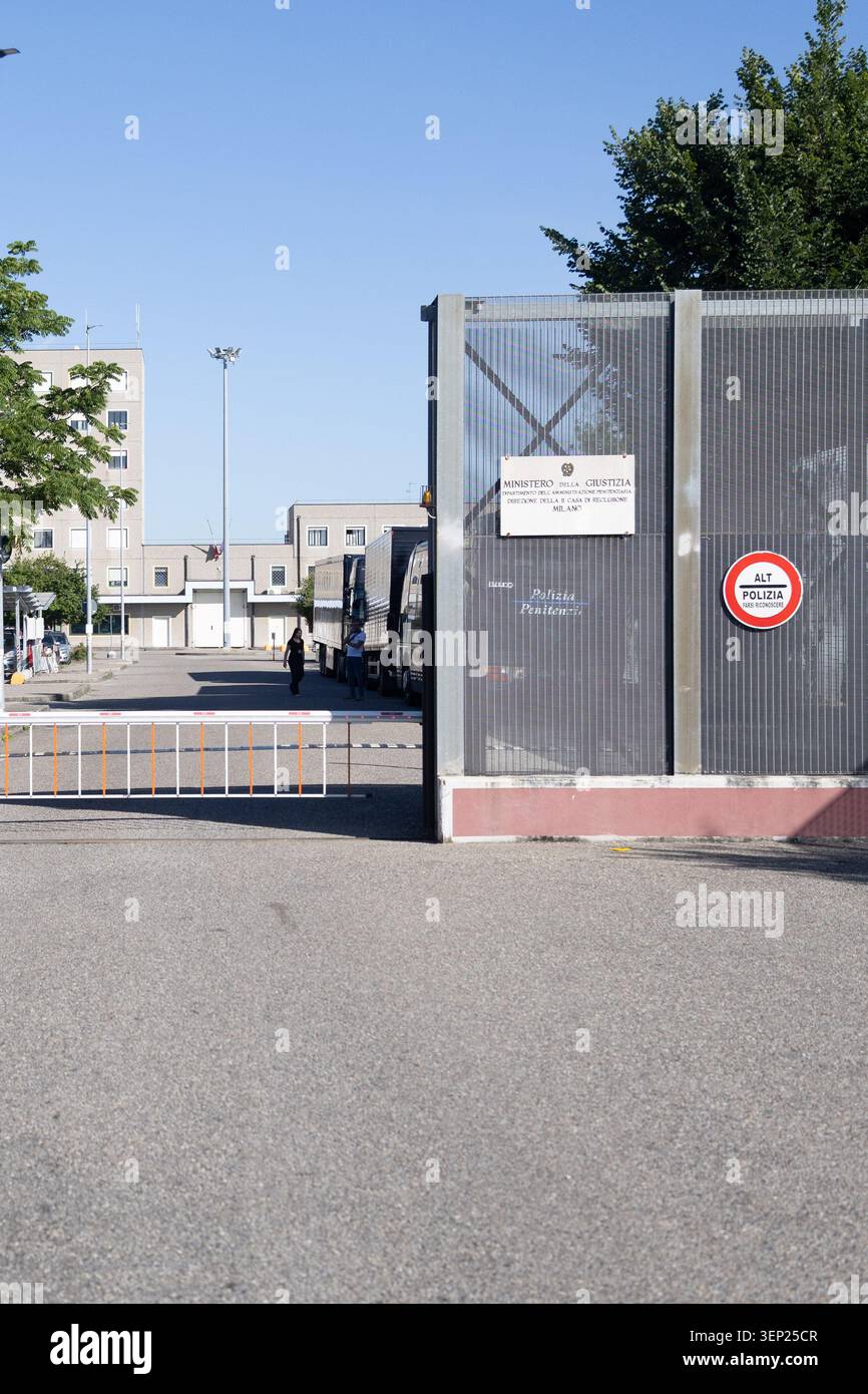 Milano, Italia. 13th June, 2026. Milan, Entrance to Bollate Prison ...