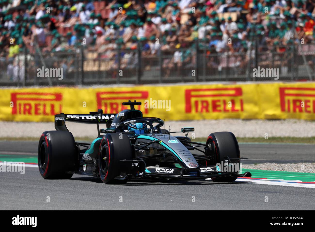 Barcelona, Spain. 13th June, 2026. George Russell of Mercedes-AMG F1 ...