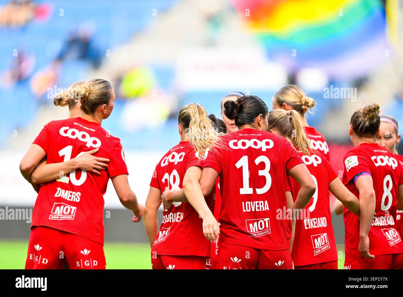 Oslo 20260613. Brann cheers after scoring by Brenna Lovera in the ...