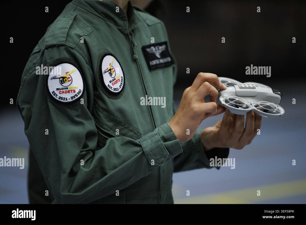 Kids learn to operate a drone whilst playing pictured during a 'drone ...