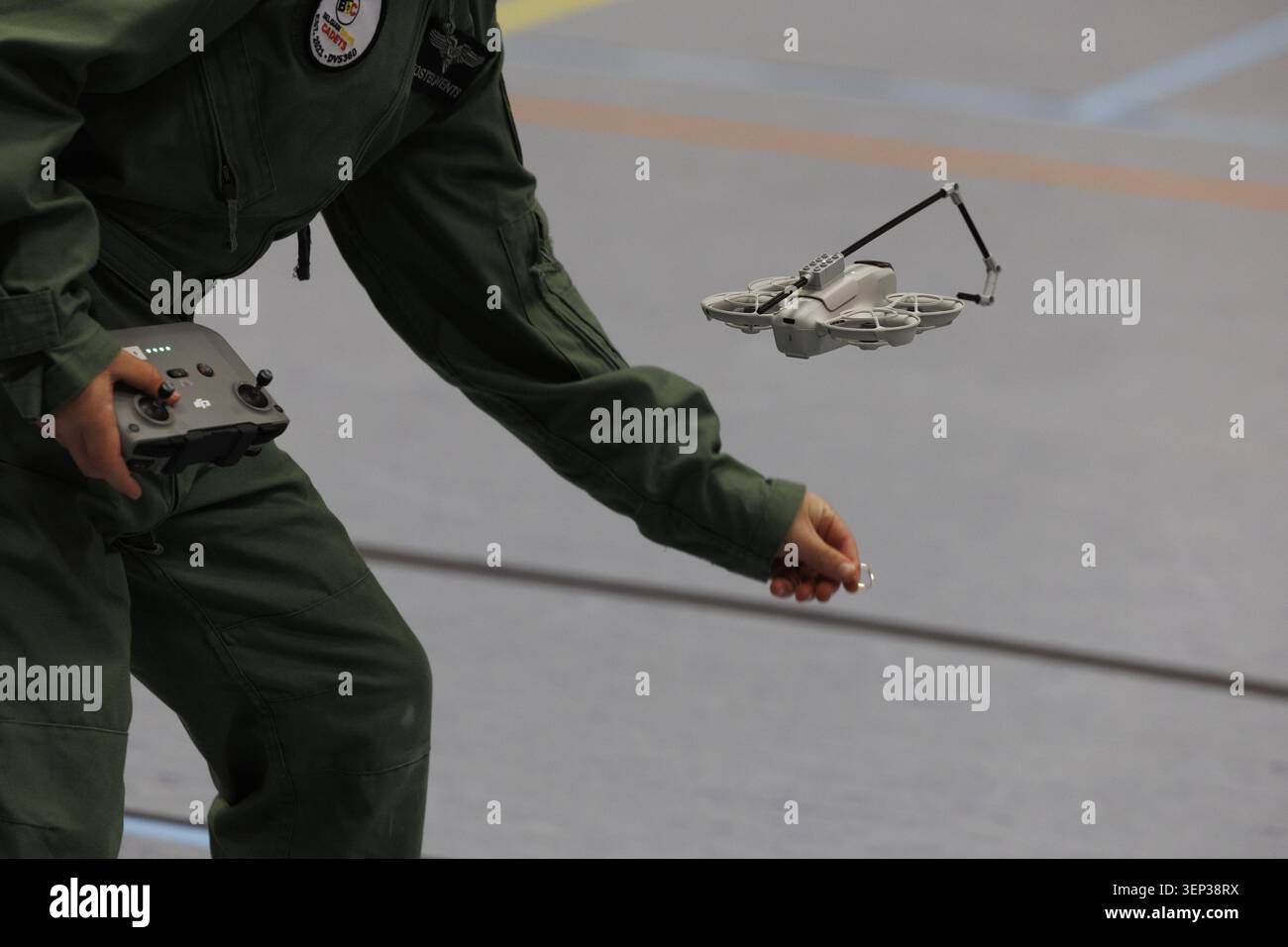Kids learn to operate a drone whilst playing pictured during a 'drone ...