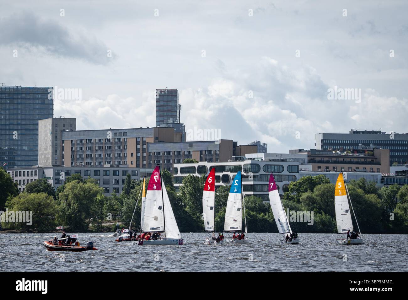 Team Garda Girls on boat 17 in race 20 Stock Photo - Alamy