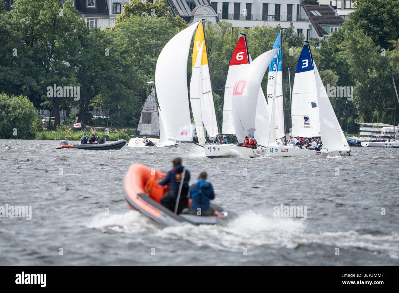 Team Garda Girls on boat 17 in race 20 Stock Photo - Alamy