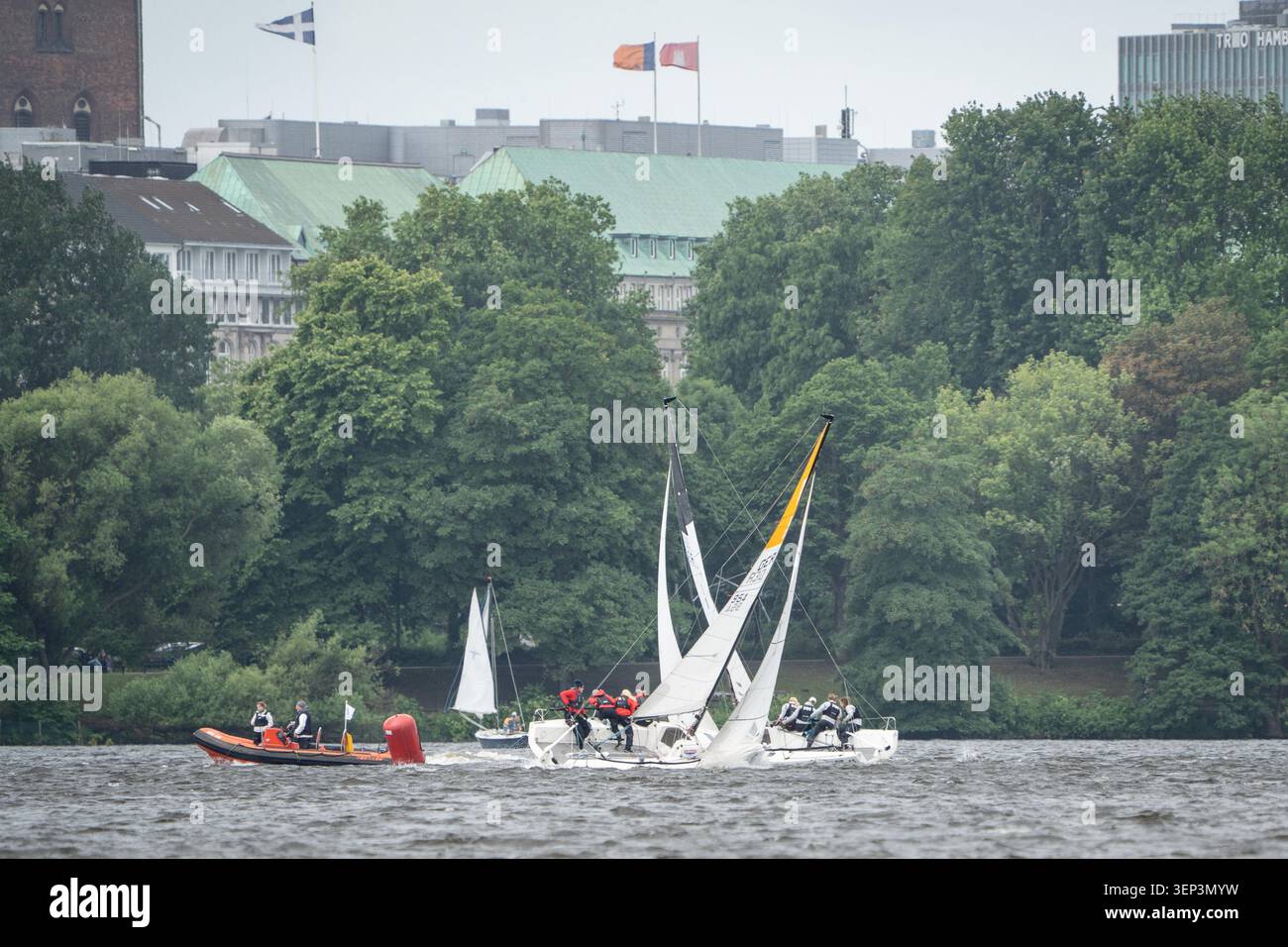 Team Garda Girls on boat 17 in race 20 Stock Photo - Alamy