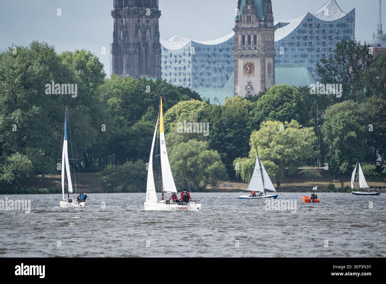Team Garda Girls on boat 17 in race 20 Stock Photo - Alamy