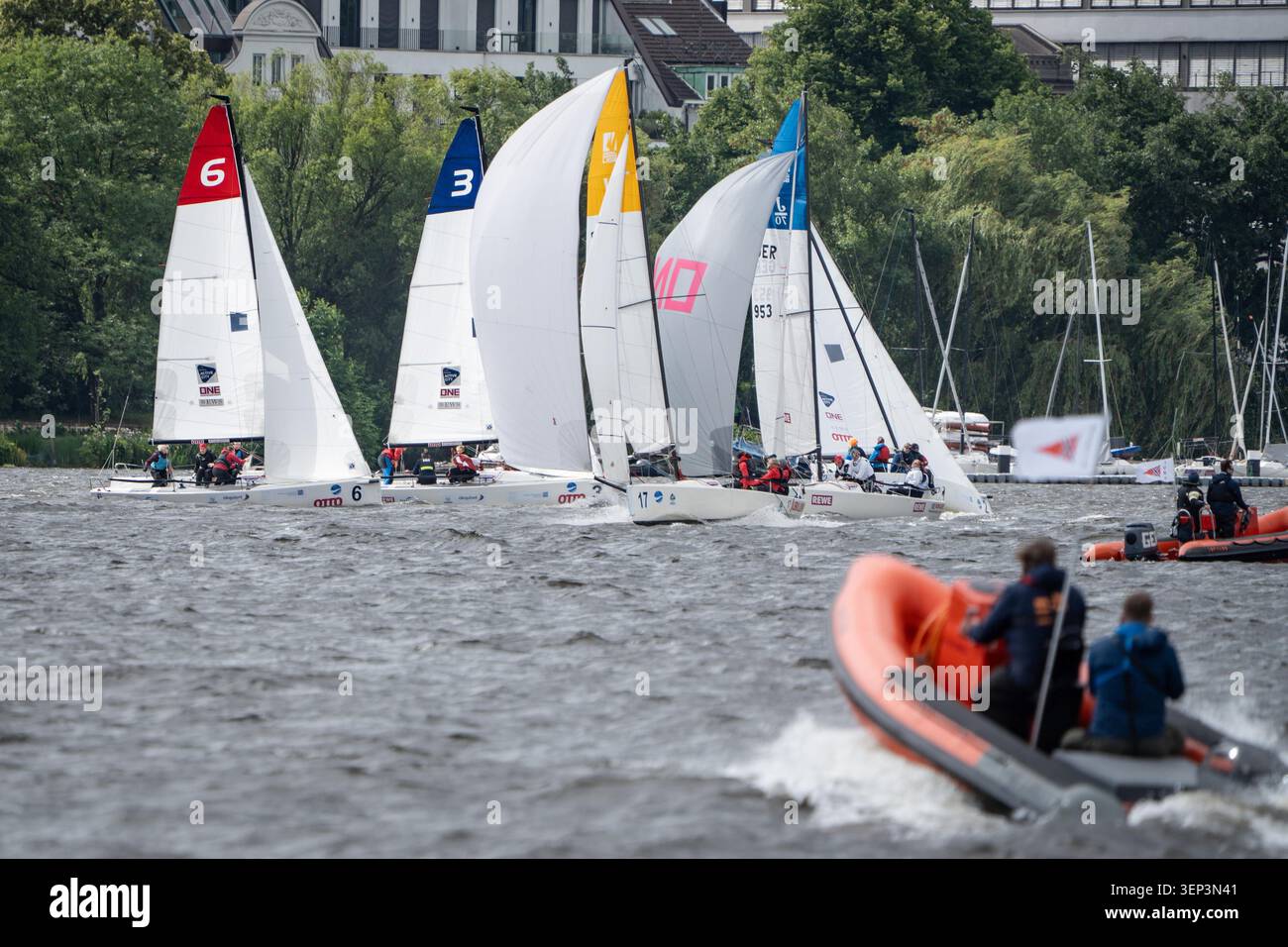 Team Garda Girls on boat 17 in race 20 Stock Photo - Alamy