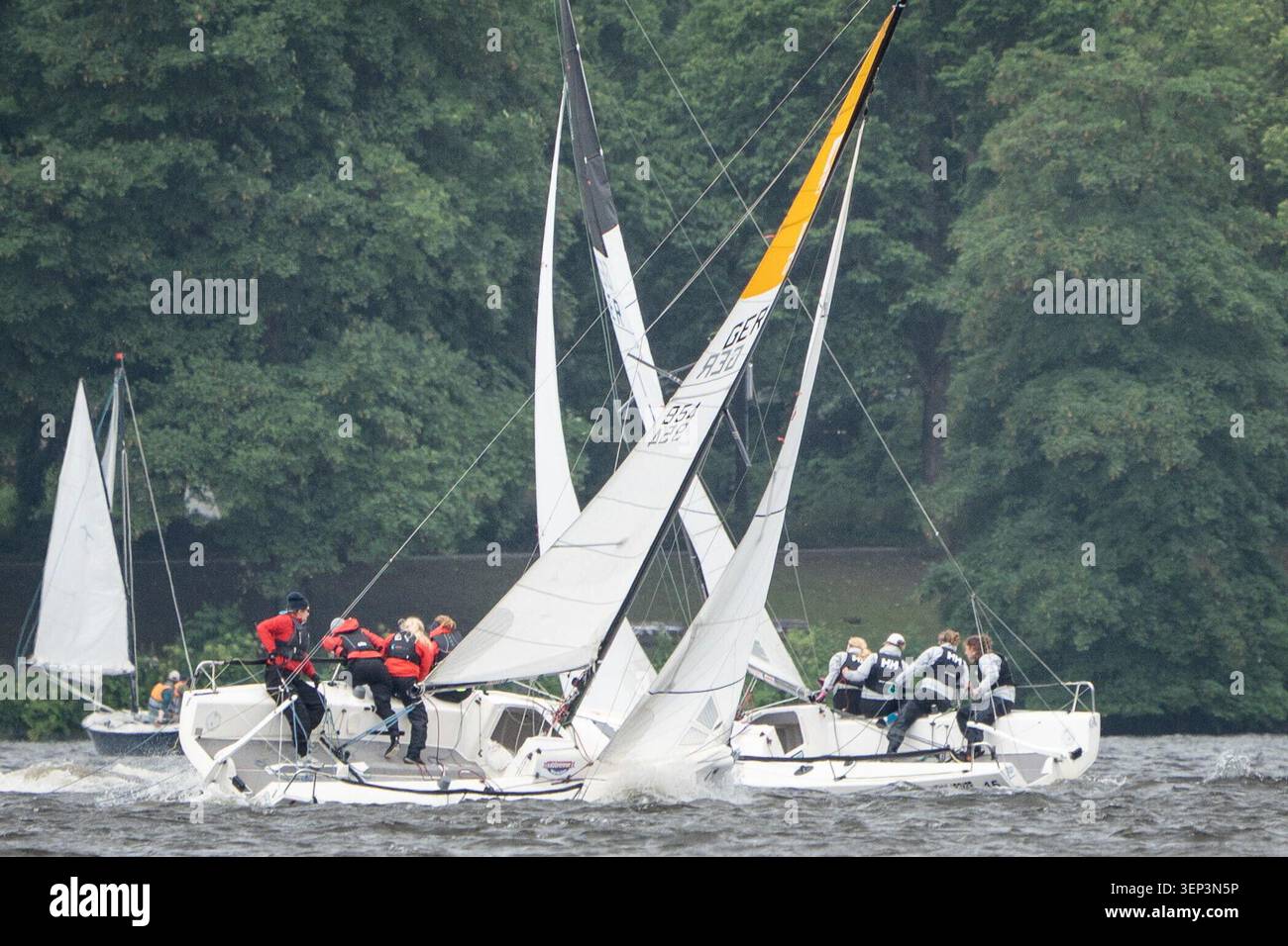 Team Garda Girls on boat 17 in race 20 Stock Photo - Alamy