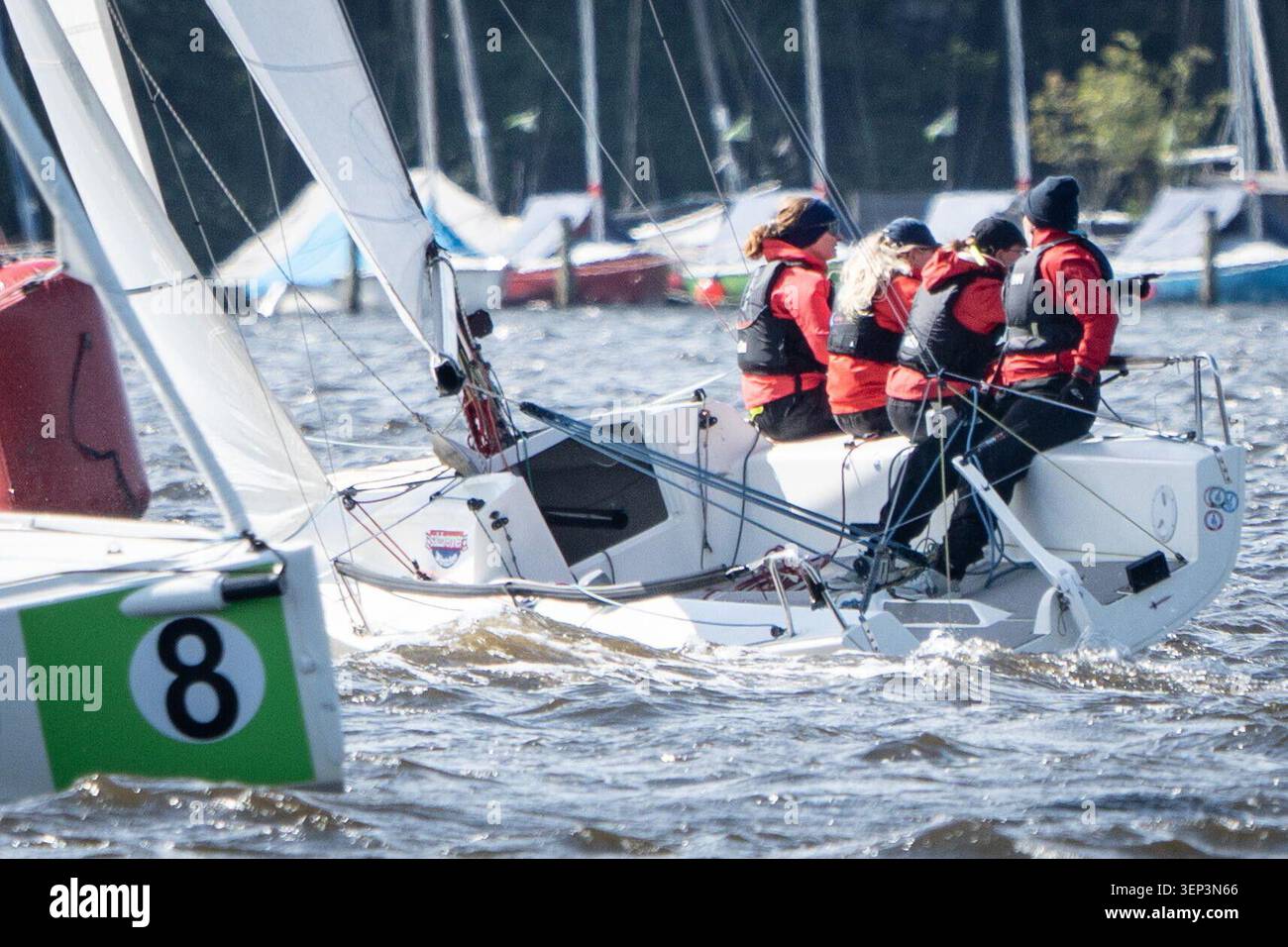 Team Garda Girls on boat 17 in race 20 Stock Photo - Alamy