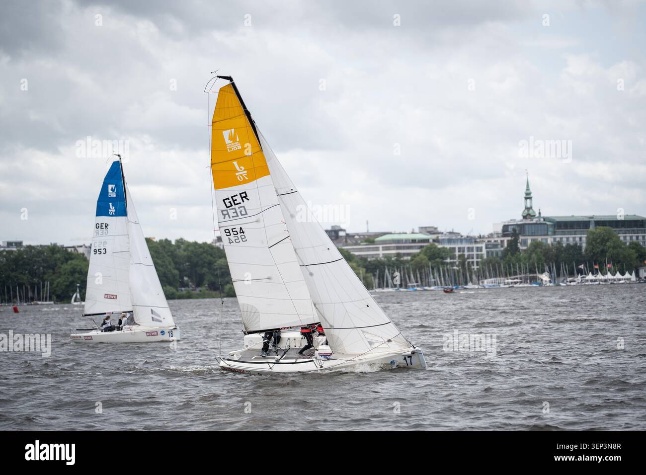 Team Garda Girls on boat 17 in race 20 Stock Photo - Alamy