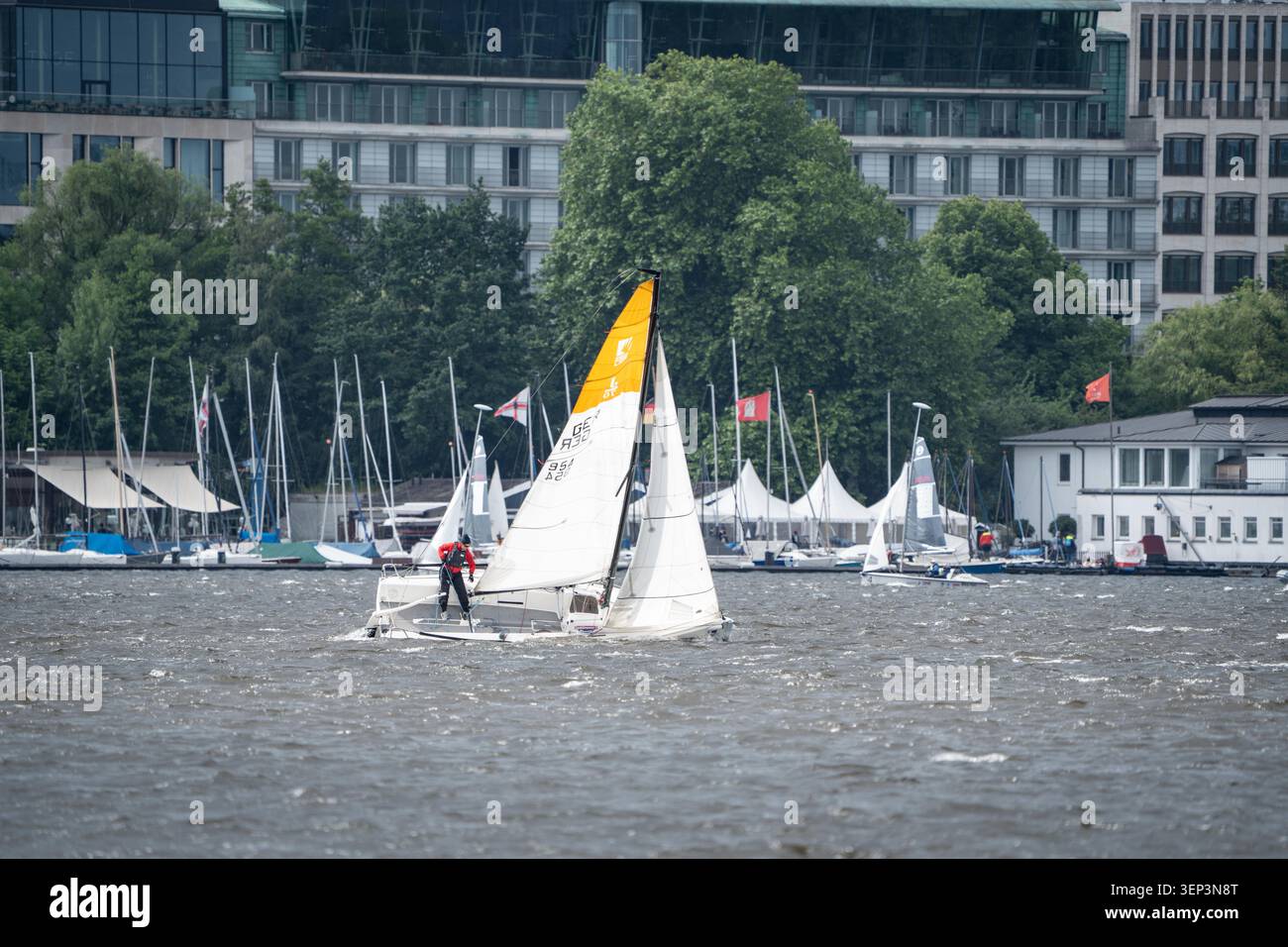 Team Garda Girls on boat 17 in race 20 Stock Photo - Alamy