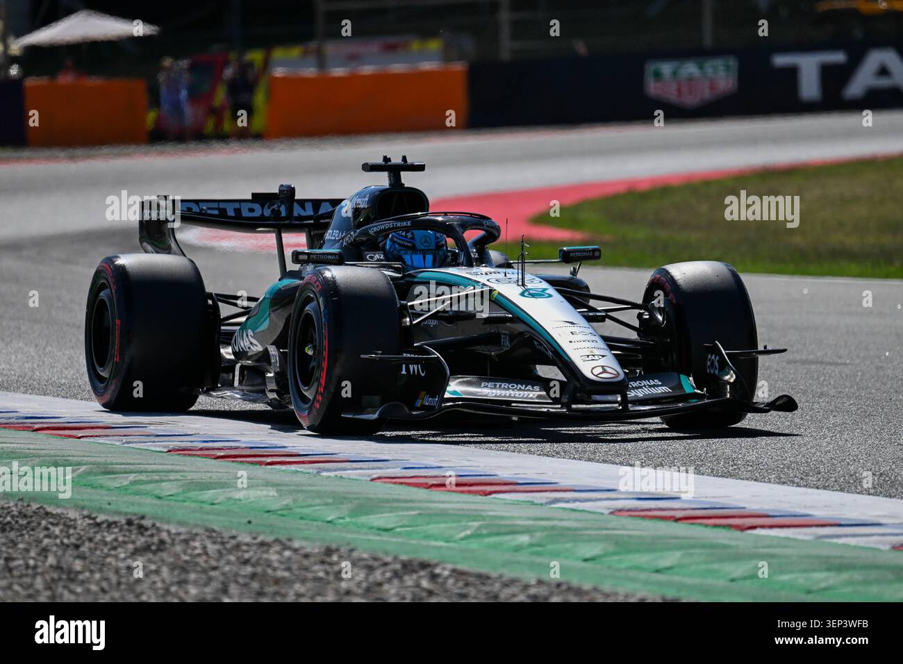 Spain, Barcelona, 13th June 2026, George Russell, Mercedes, during the ...