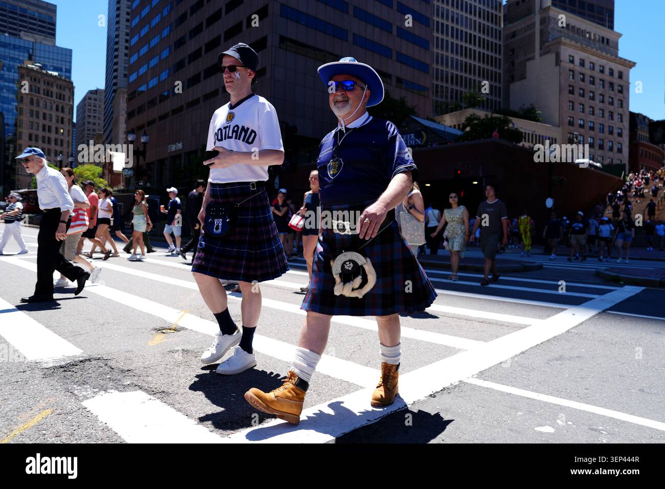 Scotland fans in central Boston, ahead of the FIFA World Cup Group C ...