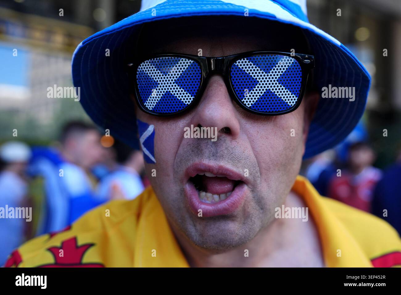 Close view of a Scotland fans glasses ahead of the FIFA World Cup Group ...