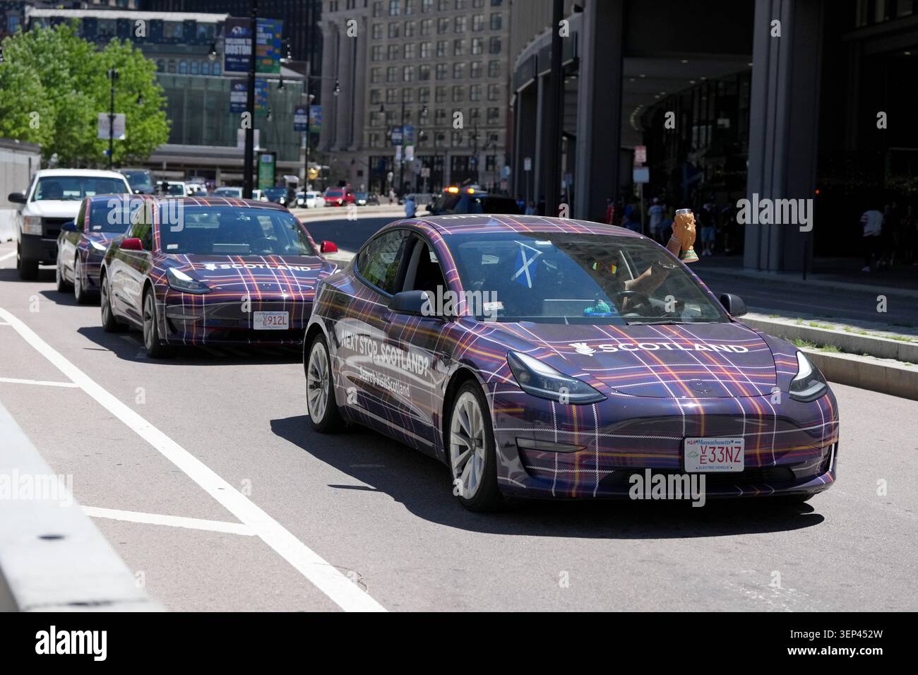 Visit Scotland cars ahead of the FIFA World Cup Group C match at Boston ...