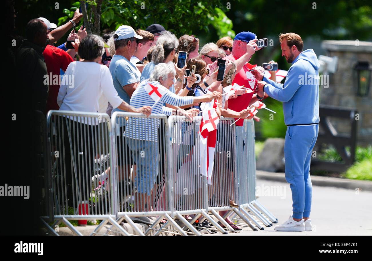 England's Harry Kane arriving at the team hotel, Kansas City, Missouri ...