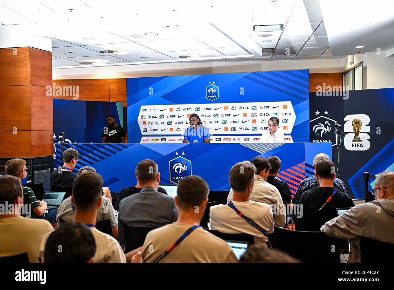 France’s Manu KONE gives a press conference at Bentley university on ...