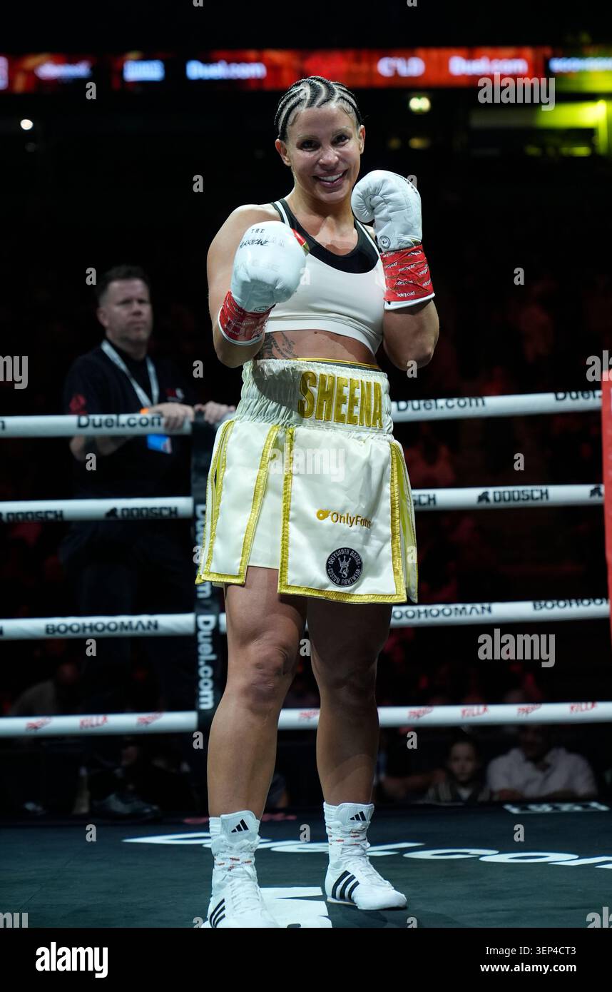 Sheena Bathory after winning against Tina Snows at the AO Arena ...