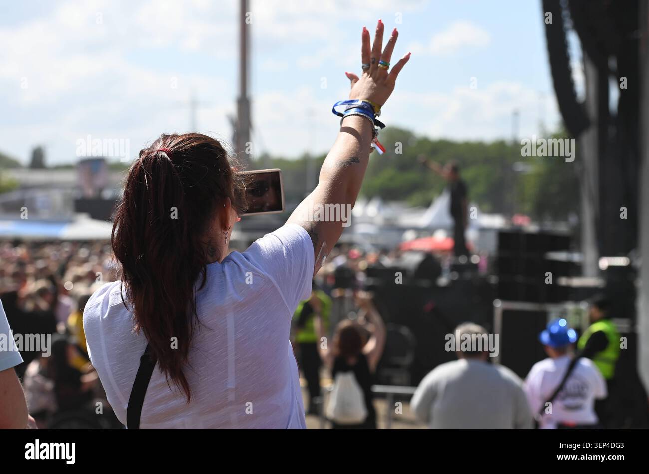 Schlager fans in colorful costumes celebrate at the concert, feature ...