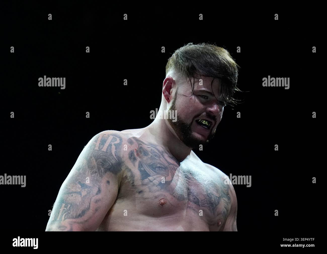 Ibiza Final Boss during against Jordan McCann at the AO Arena ...