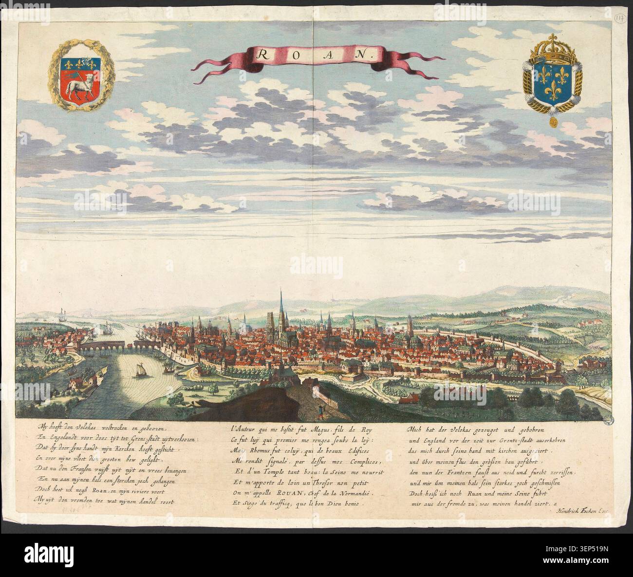 Urban heritage mapping rouen normandy engraving study hi-res stock ...