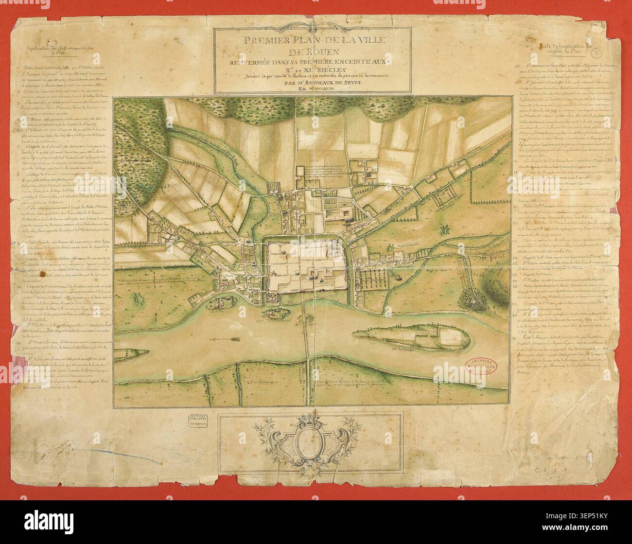 Urban heritage mapping rouen normandy engraving study hi-res stock ...