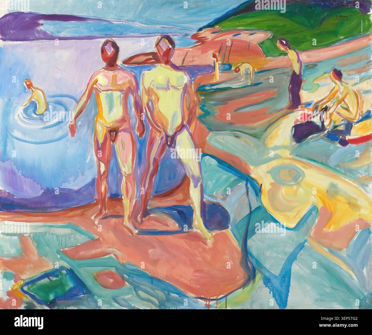 Edvard Munch - Bathing Men Stock Photo - Alamy