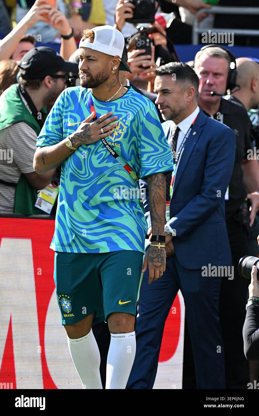 IPA85658682 - Neymar Jr. (Brazil) takes a pre-match walk around during ...