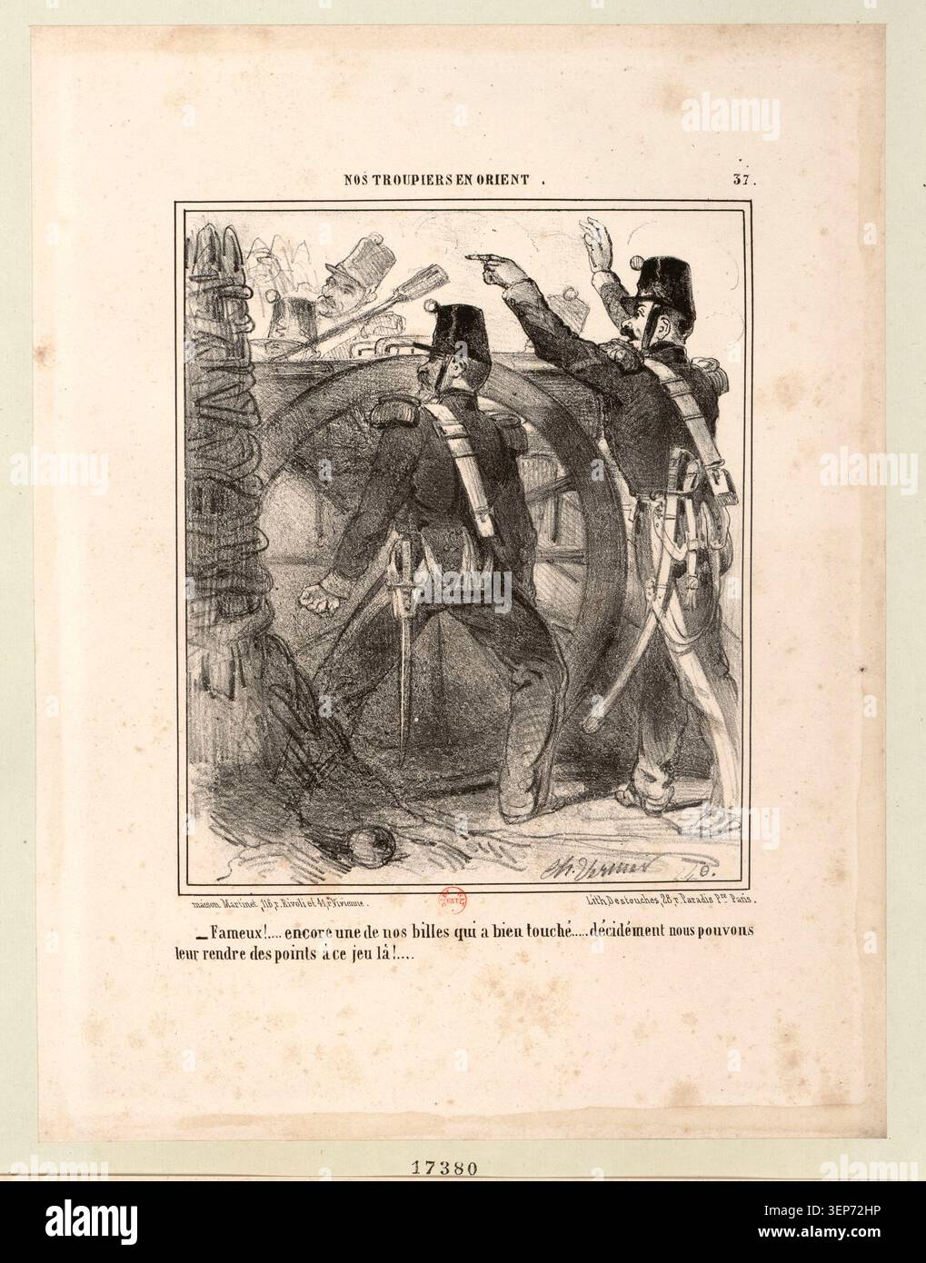 Crimean war humorous soldiers illustration lithograph hi-res stock ...