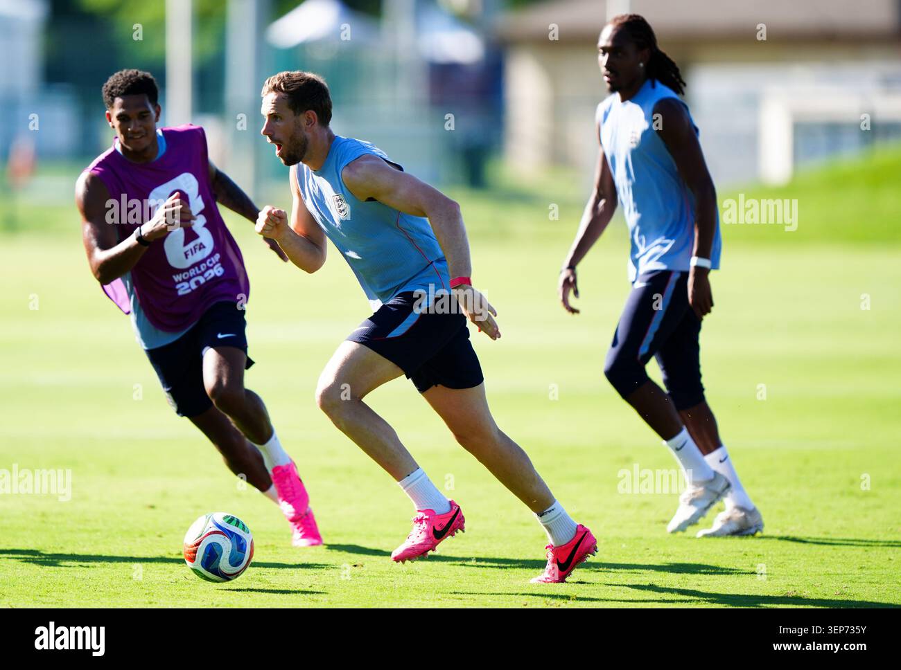 England's Jordan Henderson during a training session at Swope Soccer ...