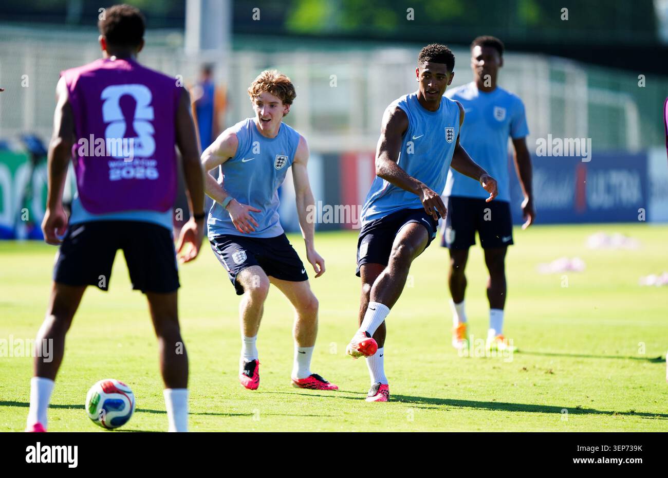 England's Jude Bellingham during a training session at Swope Soccer ...