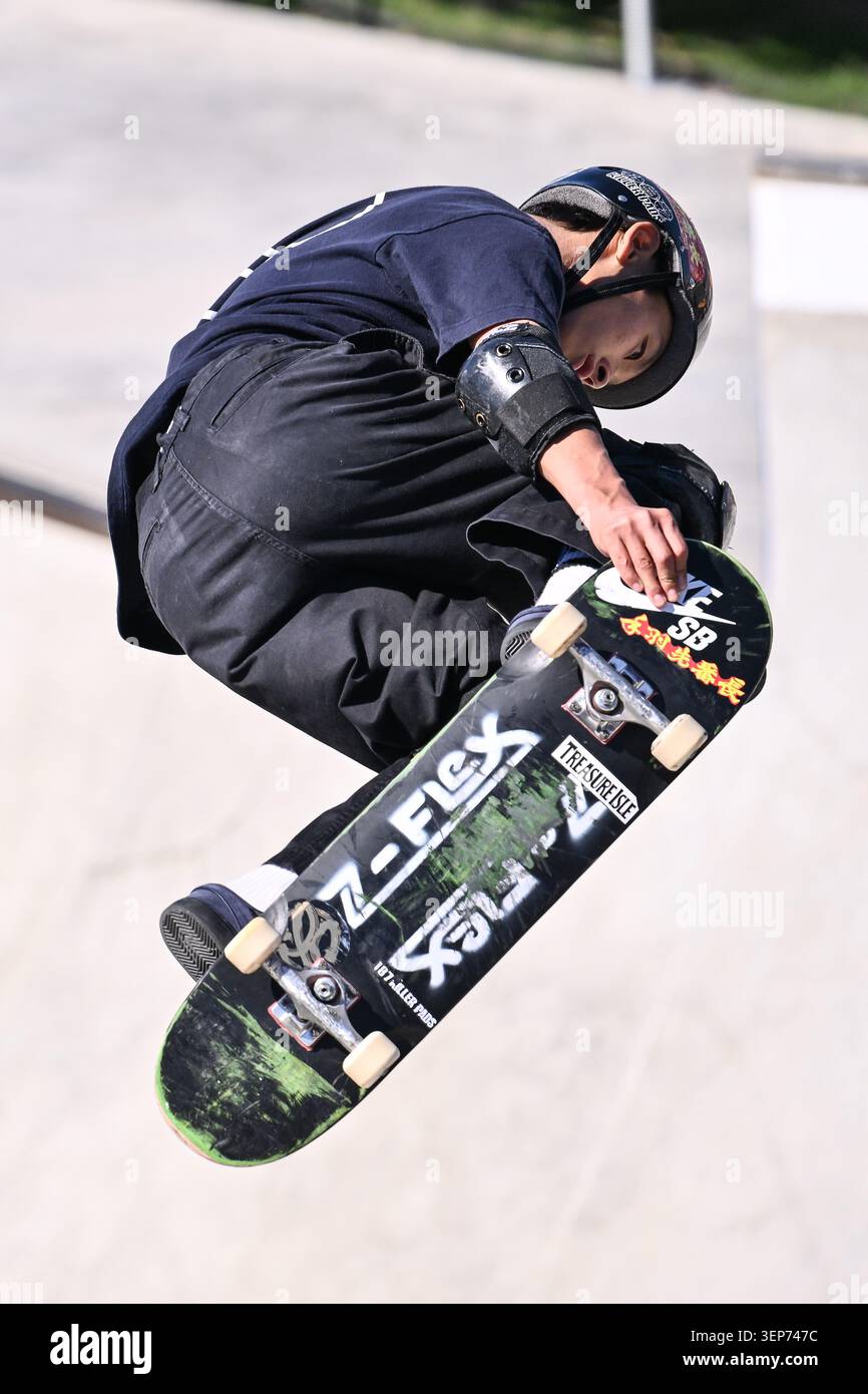 Issei SAKURAI (JPN) practice before the Men’s Semifinal WST World Cup ...