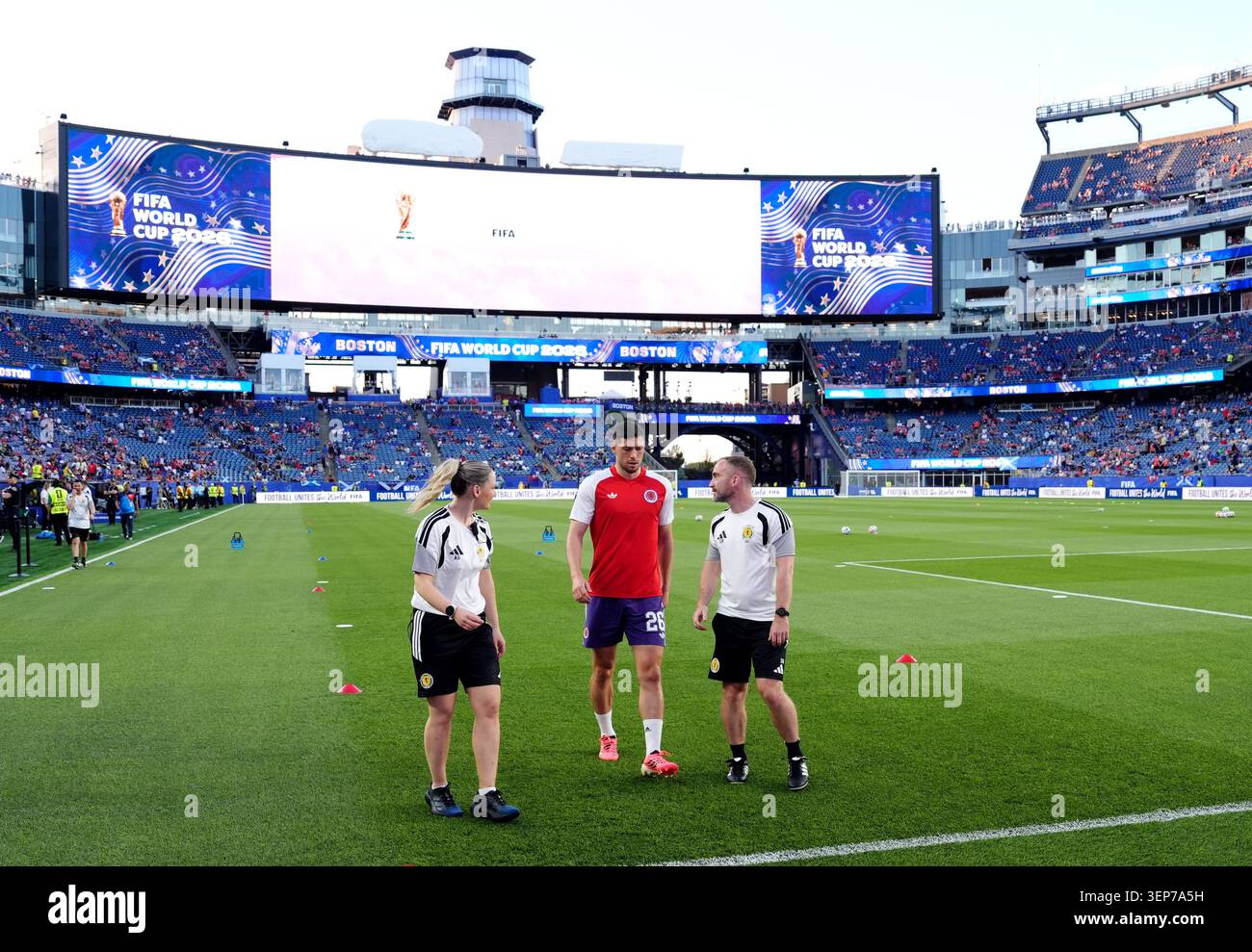 Scotland's Scott McKenna warms up ahead of the FIFA World Cup Group C ...