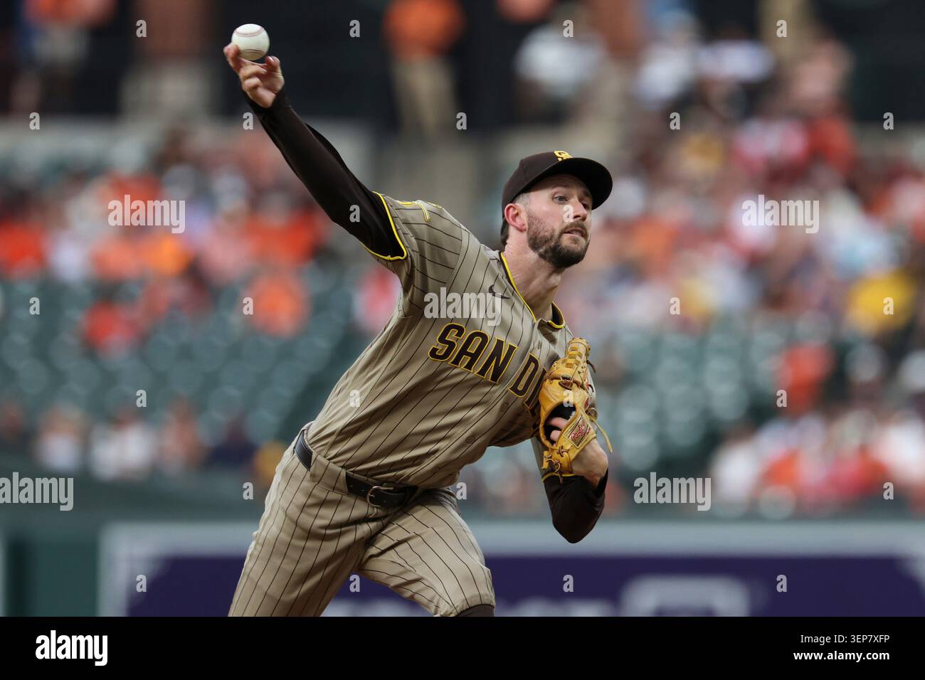San Diego Padres pitcher Griffin Canning throws during a baseball game ...