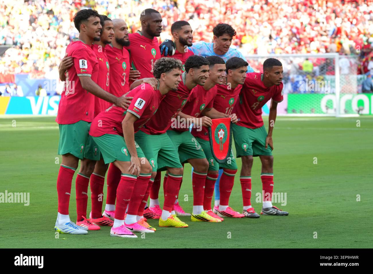 IPA85666464 - The Morocco team lining up during the Brazil vs. Morocco ...
