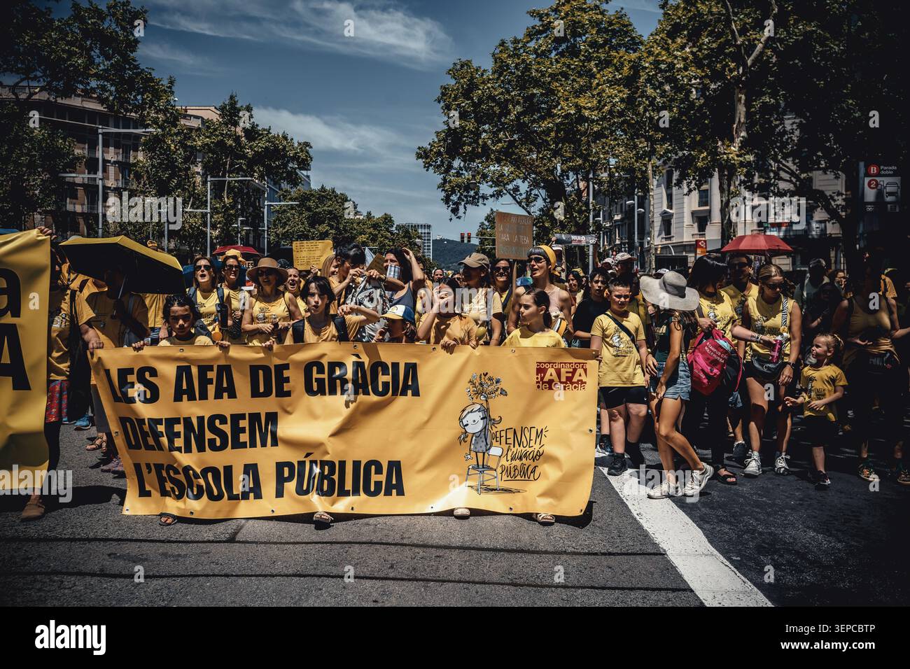 Barcelona, Spain. 14 June, 2026: Catalan teachers demonstrate for ...