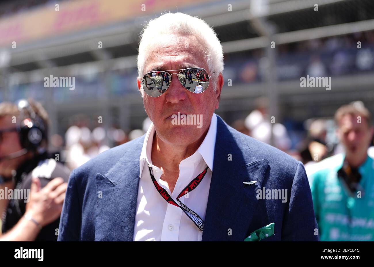 Aston Martin owner Lawrence Stroll on the grid before the race at the ...