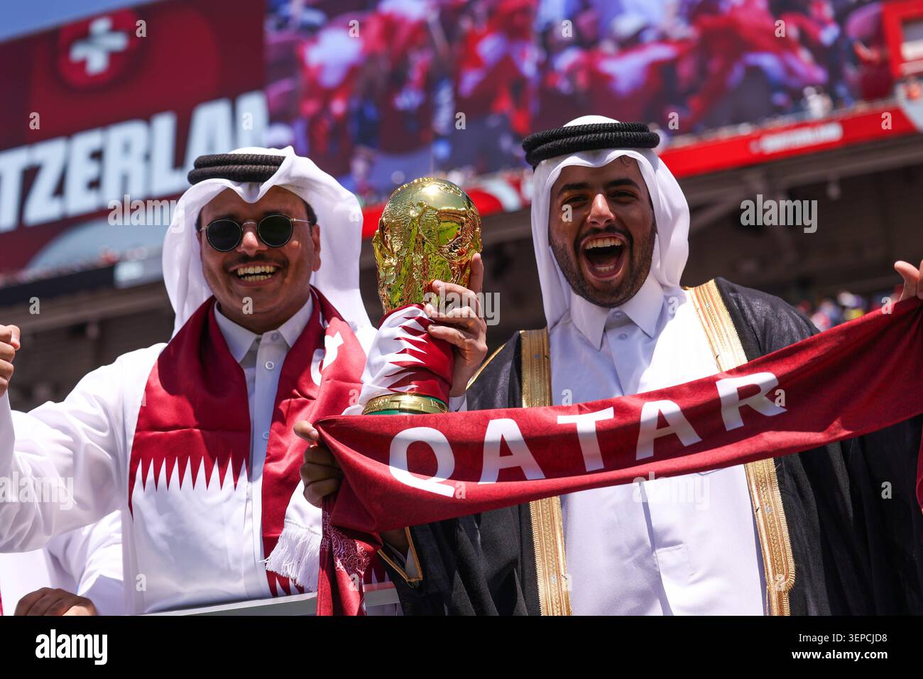 Qatar fans cheer at San Francisco Bay Area Stadium in Santa Clara ...