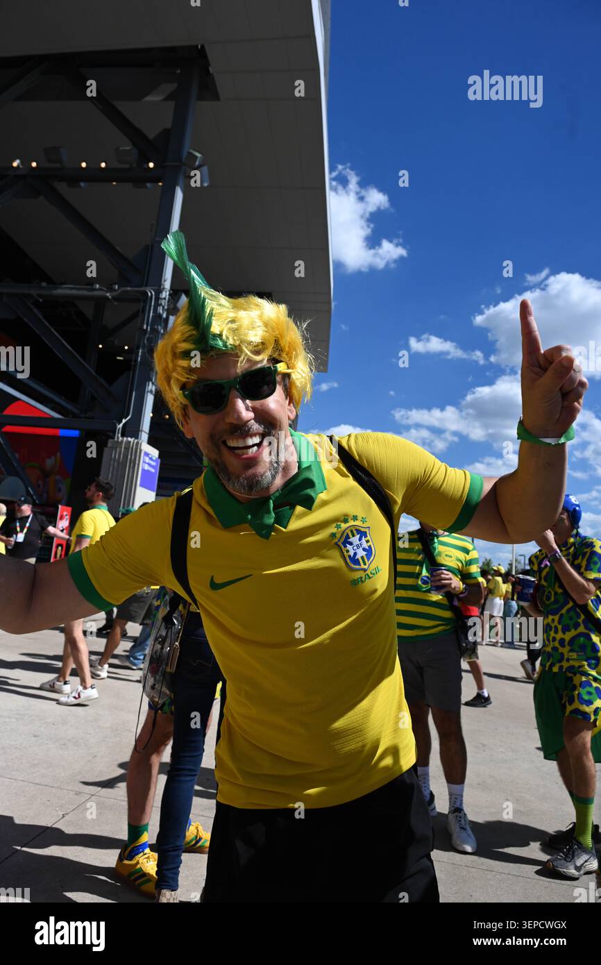 IPA85682491 - Brazilian fans during the Brazil vs. Morocco match at the ...