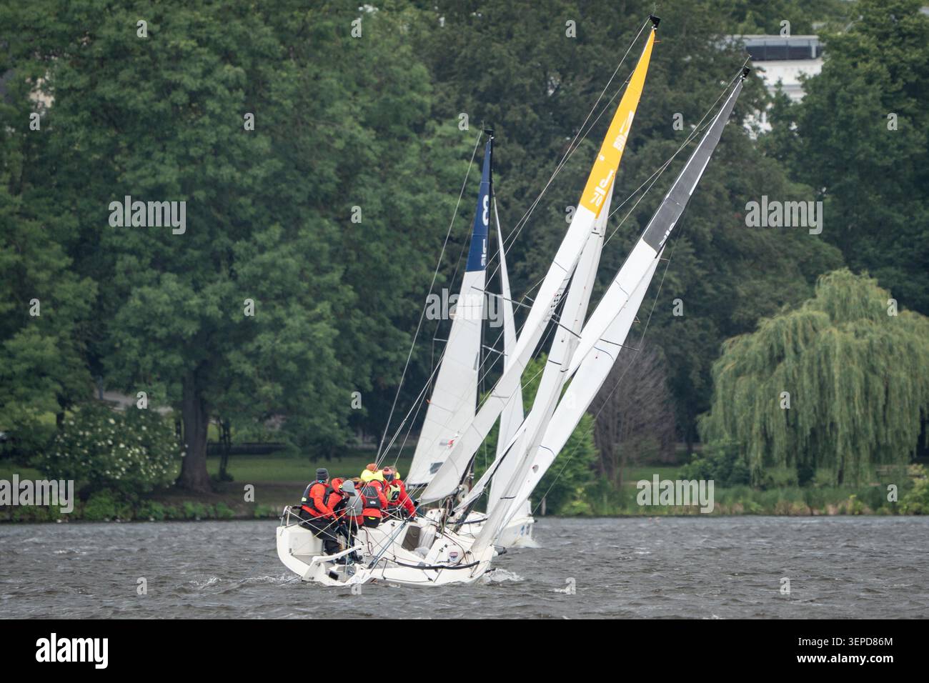 Team Garda Girls on boat 17 in race 62 Stock Photo - Alamy
