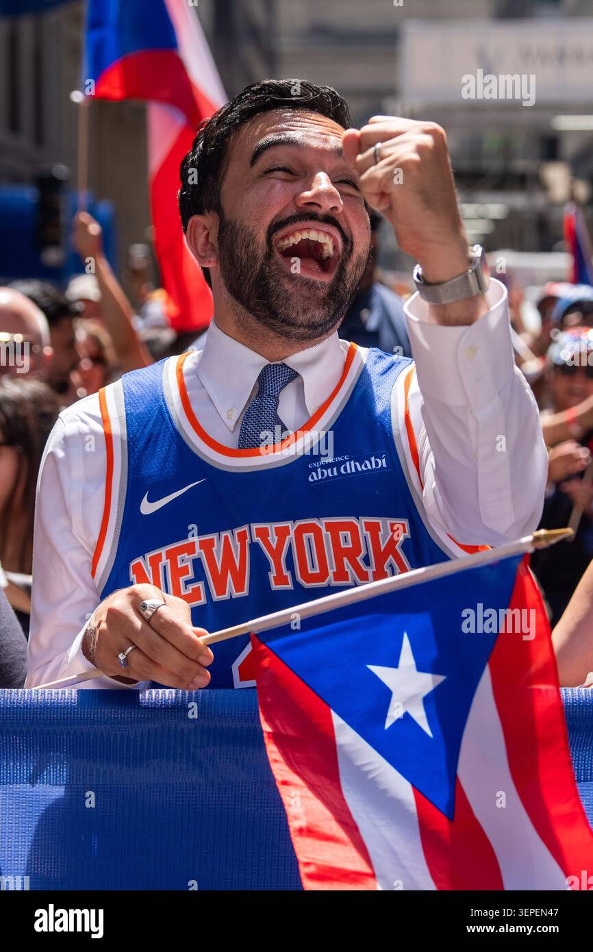 New York City Mayor Zohran Mamdani takes part in the National Puerto ...