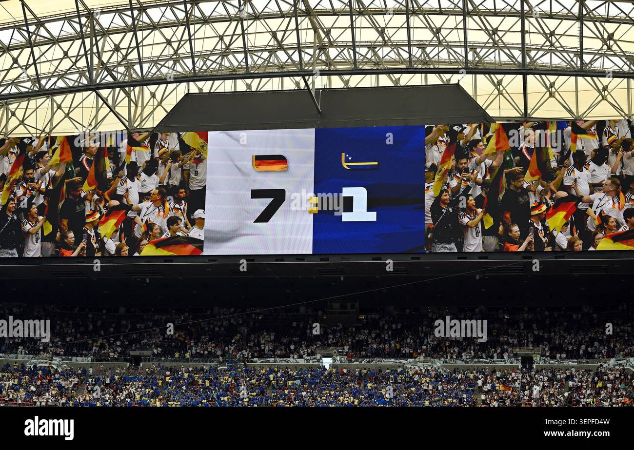 Display board with final score Houston, June 14, 2026, Soccer, FIFA ...