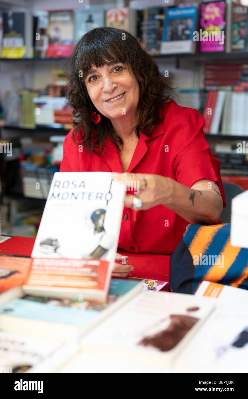 Madrid, Spain. 14th June, 2026. Rosa Mentero signs copies of her books ...