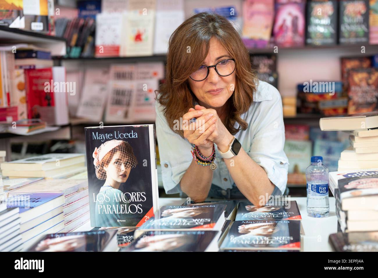 Madrid, Spain. 14th June, 2026. Mayte Ucera signs copies of her books ...