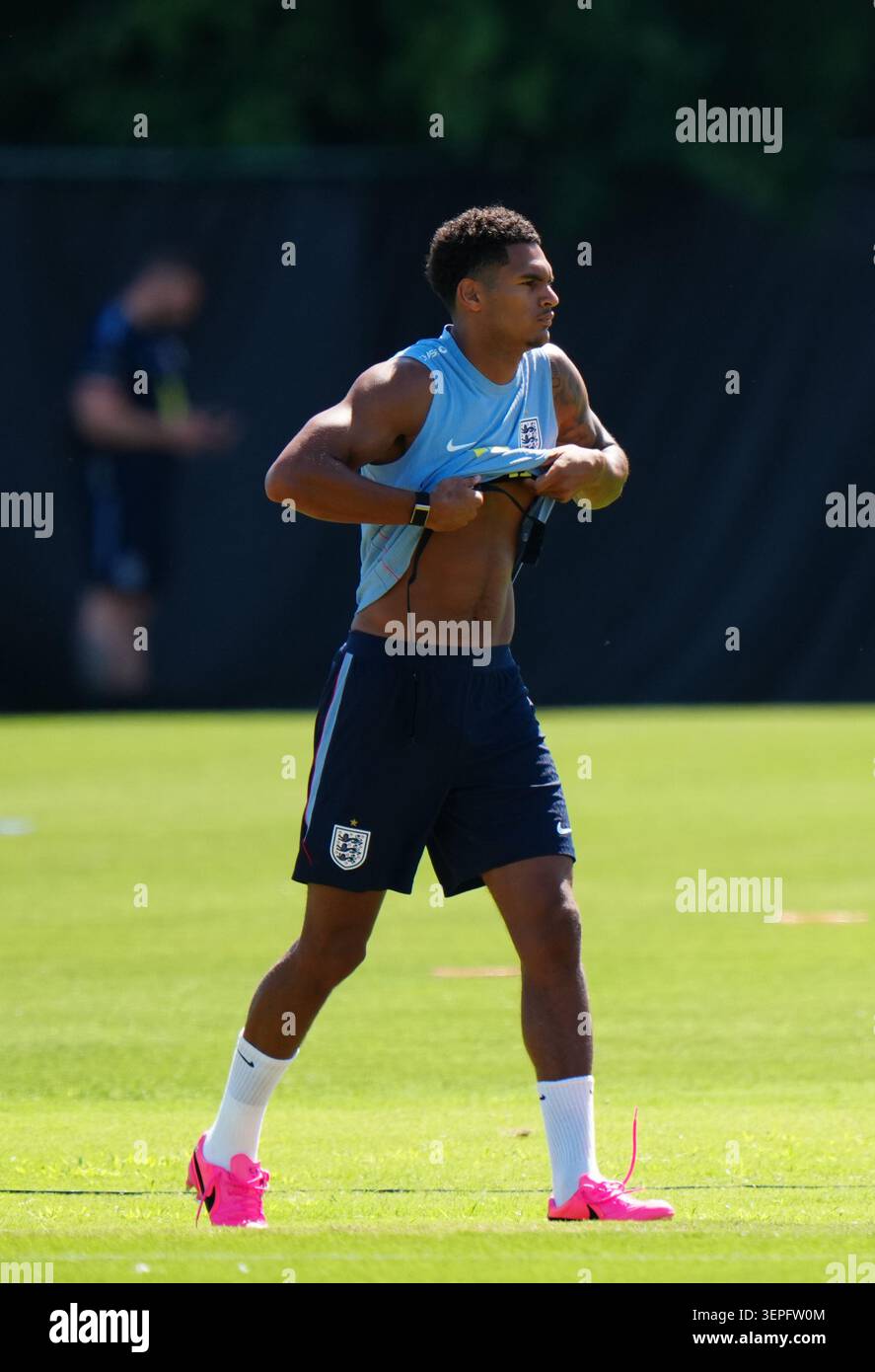 England's Jarrell Quansah during a training session at Swope Soccer ...